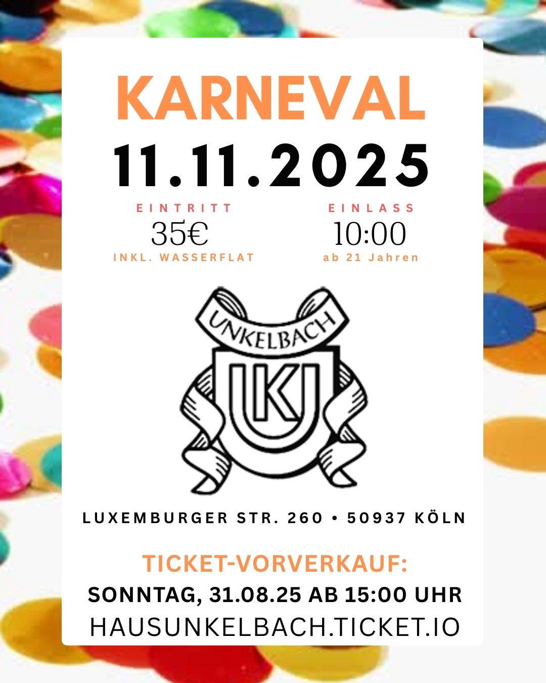 Vorverkauf 11.11.2025 startet • HAUS UNKELBACH